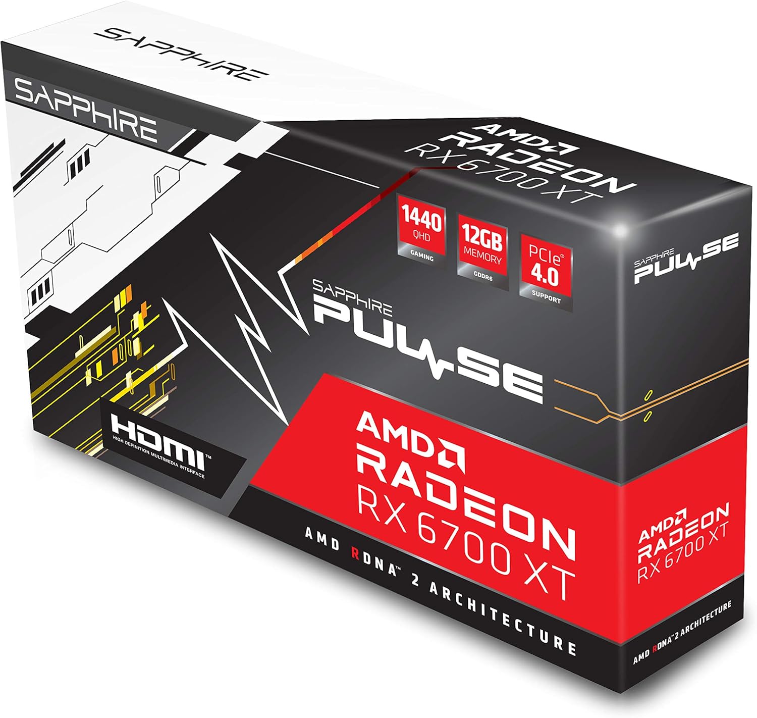 Sapphire 11306-02-20G Pulse AMD Radeon RX 6700 XT Gaming Graphics Card ...