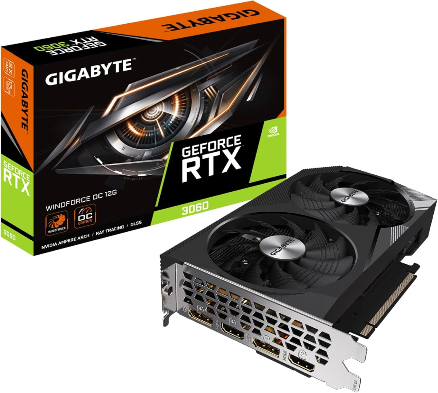 GIGABYTE Windforce OC NVIDIA GeForce RTX 3060 12GB GDDR6 Graphics Card ...